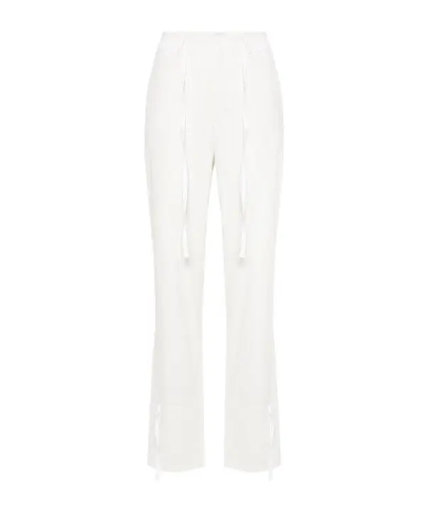 LEMAIRE Chambray Drawstring Tapered Trousers - White