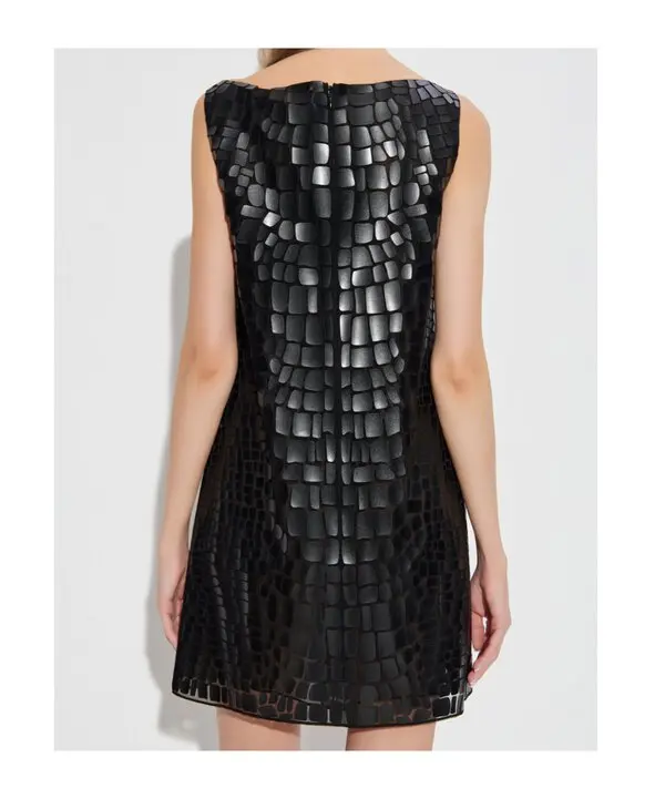 Dsquared2 Sleeveless Boatneck Mini Dress With Crocodile Print