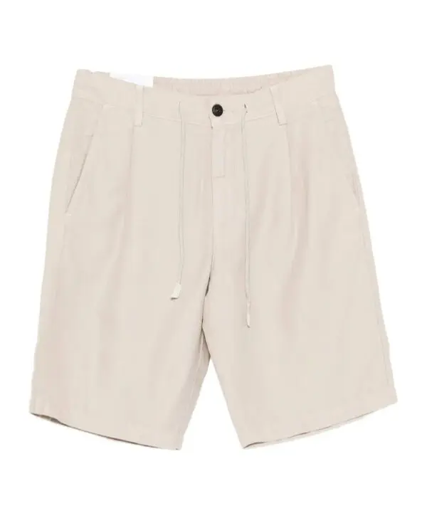 Eleventy Pleated Drawstring Shorts - White