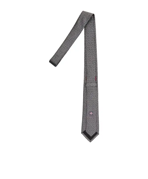 Gucci Horsebit Embroidered Neck Tie - Gray