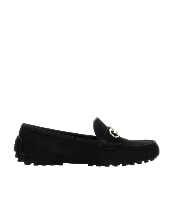 FERRAGAMO Logo Loafers - Black