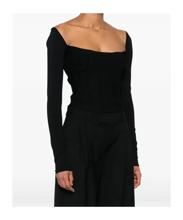 MUGLER Long Sleeve Square Neck Bodice