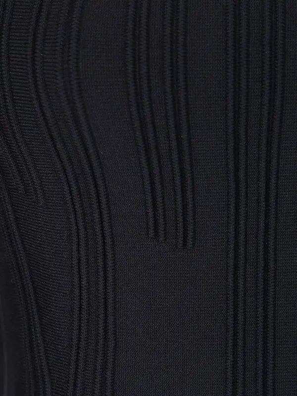 MUGLER Boning Detailed Square Neck Jumper - Black