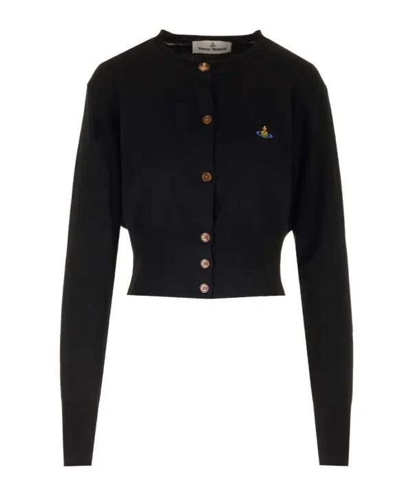 VIVIENNE WESTWOOD Orb Embroidered Knitted Cardigan