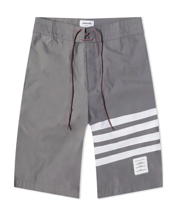 Thom Browne 4-bar Drawstring Shorts - Medium Gray