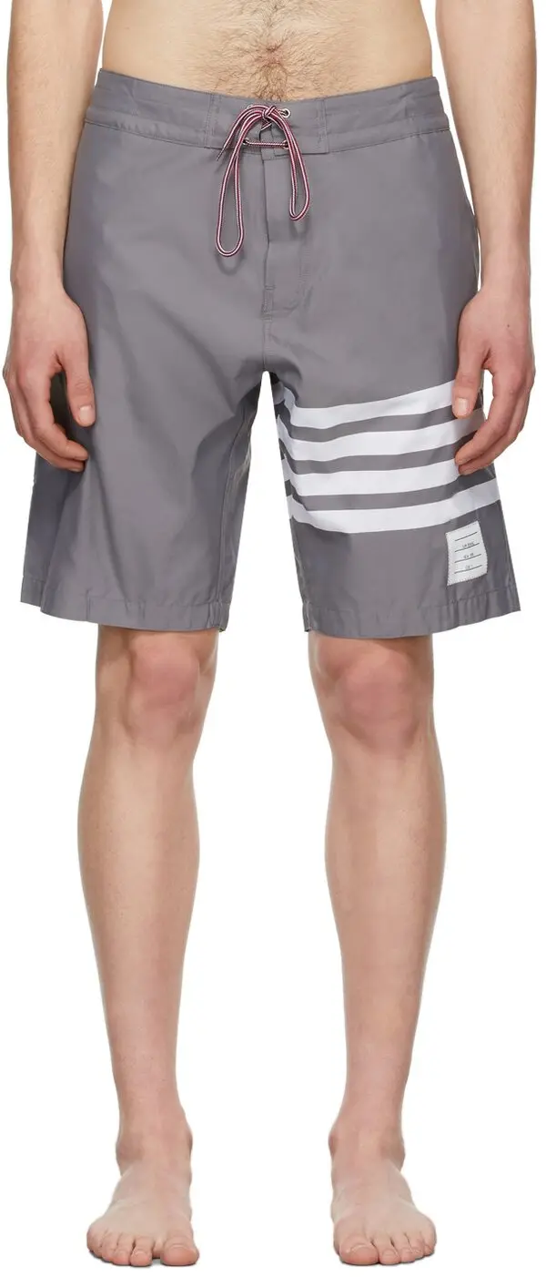 Thom Browne 4-bar Drawstring Shorts - Medium Gray