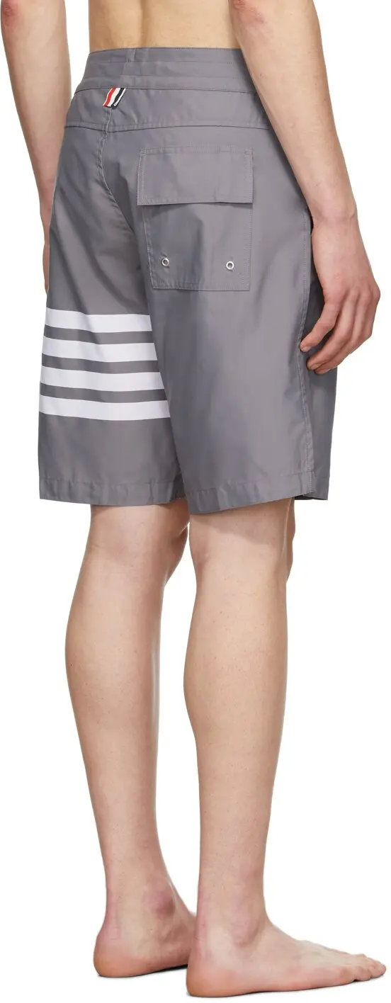 Thom Browne 4-bar Drawstring Shorts - Medium Gray