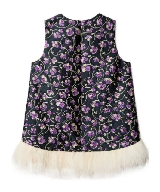 La DoubleJ La Scala Top With Ostrich Feather Trim - Purple
