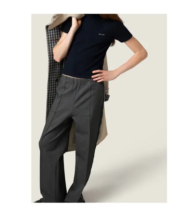 Miu Miu Logo-intarsia Short-sleeved Jumper