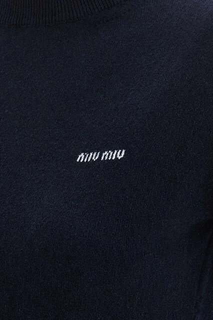 Miu Miu Logo-intarsia Short-sleeved Jumper