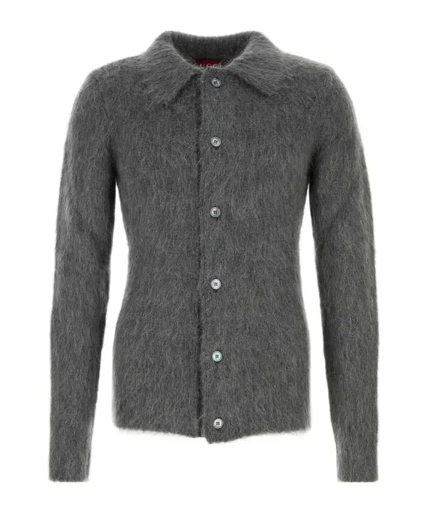 Gucci Brushed Polo Cardigan - Black
