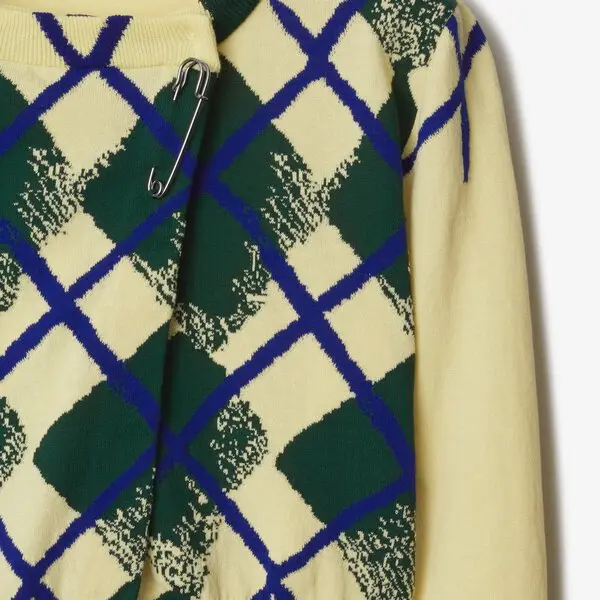 Burberry Argyle Intarsia Cropped Cotton Jumper - Multicolor