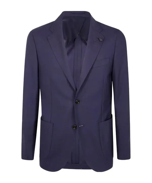 LARDINI Single-breasted Blazer - Dark Blue