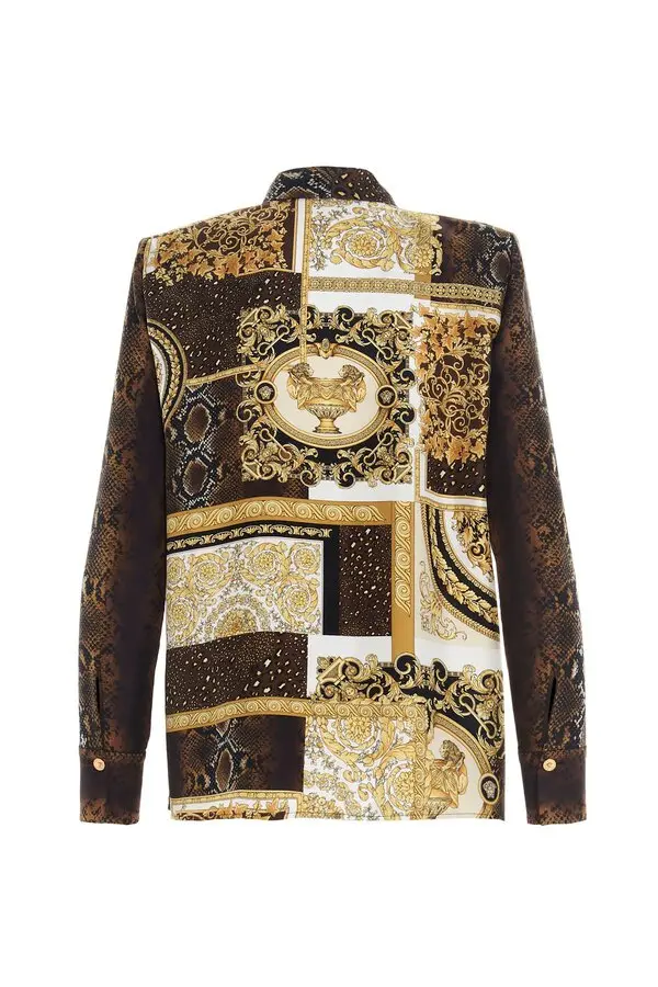 Versace Barocco Printed Pussy-bow Blouse