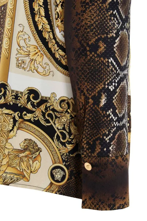 Versace Barocco Printed Pussy-bow Blouse