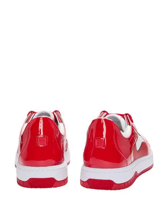 Hugo Boss Lace-up Sneakers With Perforated Details - Red
