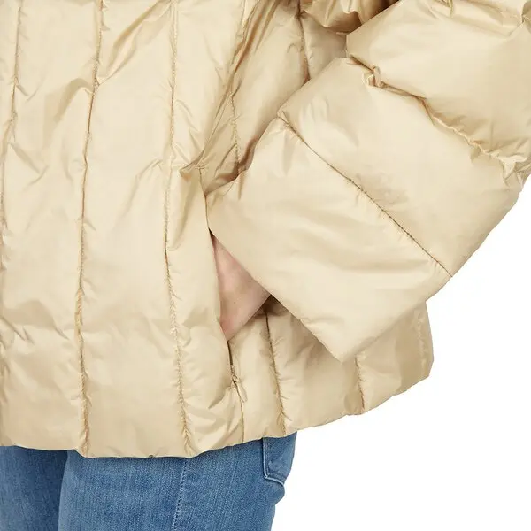 Max Mara Hooded Down Coat With Trim Pockets