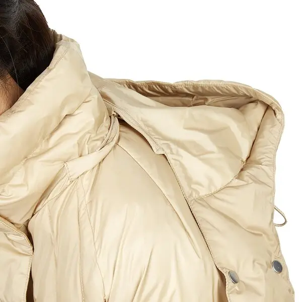 Max Mara Hooded Down Coat With Trim Pockets