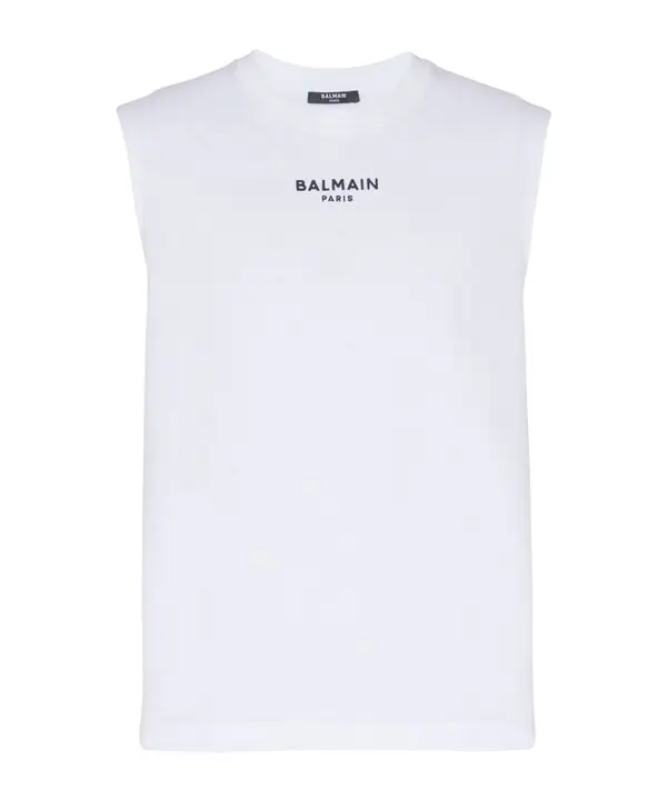 Balmain Paris Embroidered Vest Top - White