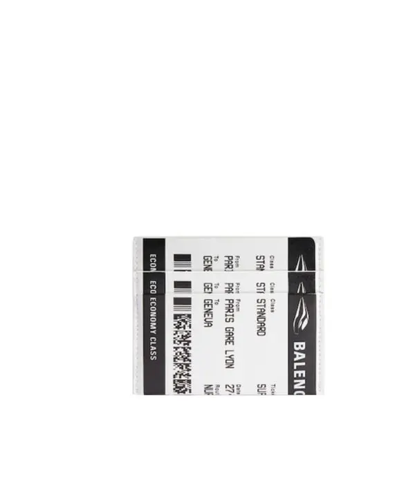 Balenciaga Passport Boarding Card Holder In Black - White