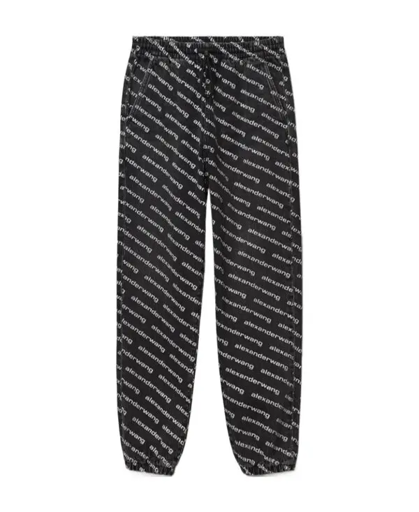 Alexander Wang Logo Print Tapered Jeans