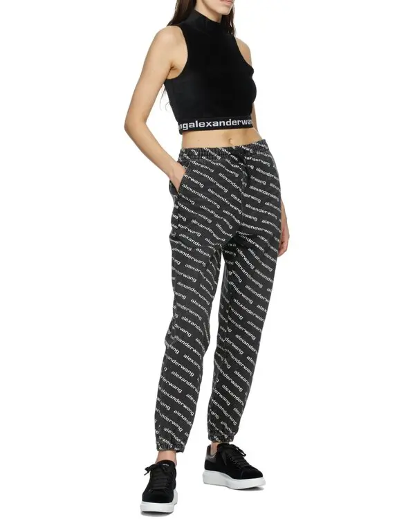 Alexander Wang Logo Print Tapered Jeans