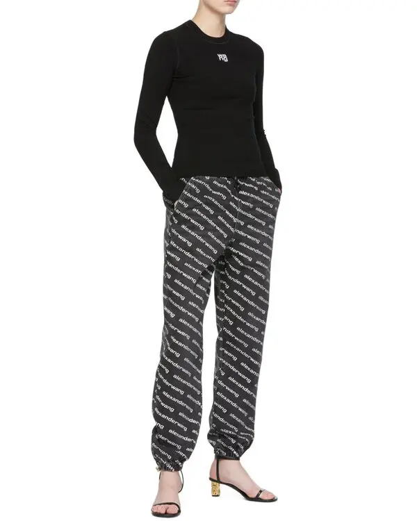 Alexander Wang Logo Print Tapered Jeans