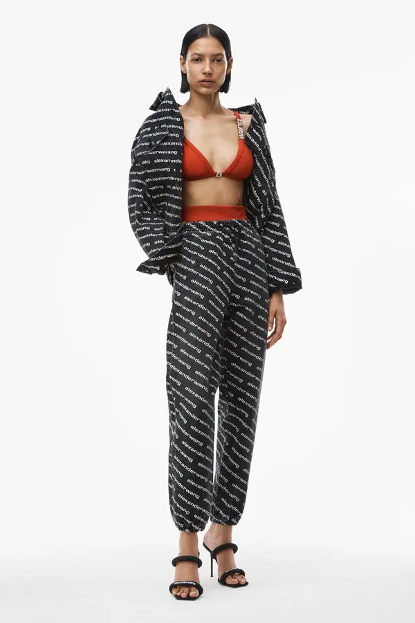 Alexander Wang Logo Print Tapered Jeans