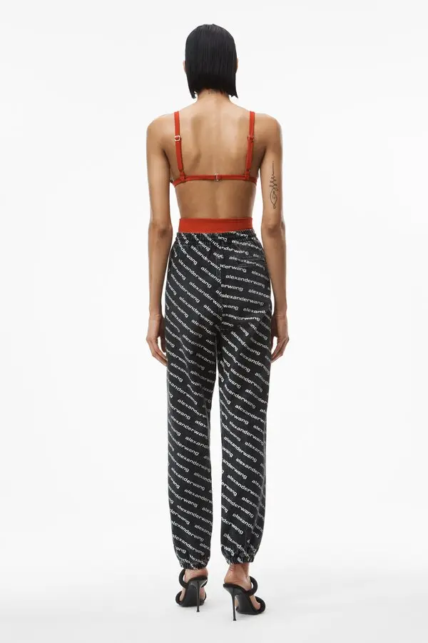Alexander Wang Logo Print Tapered Jeans