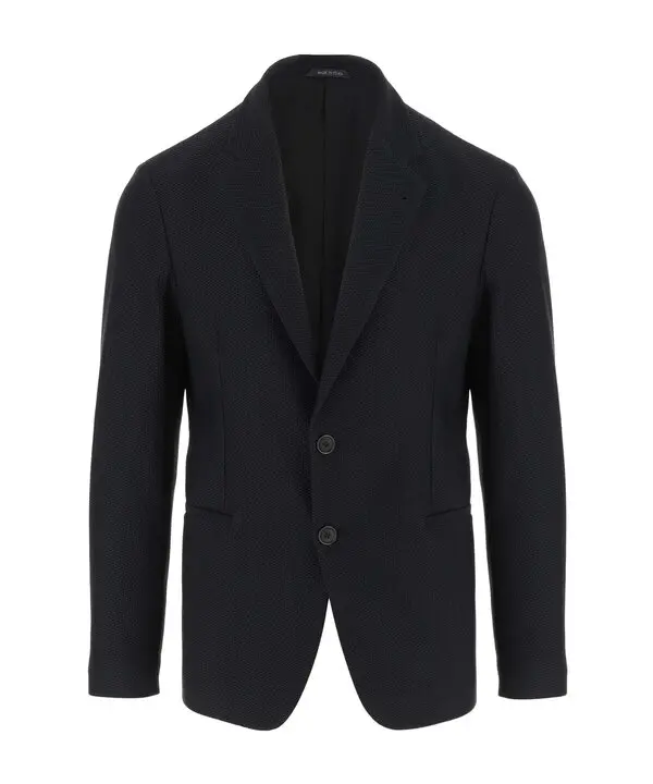 Giorgio Armani Single-breasted Straight Hem Blazer - Black