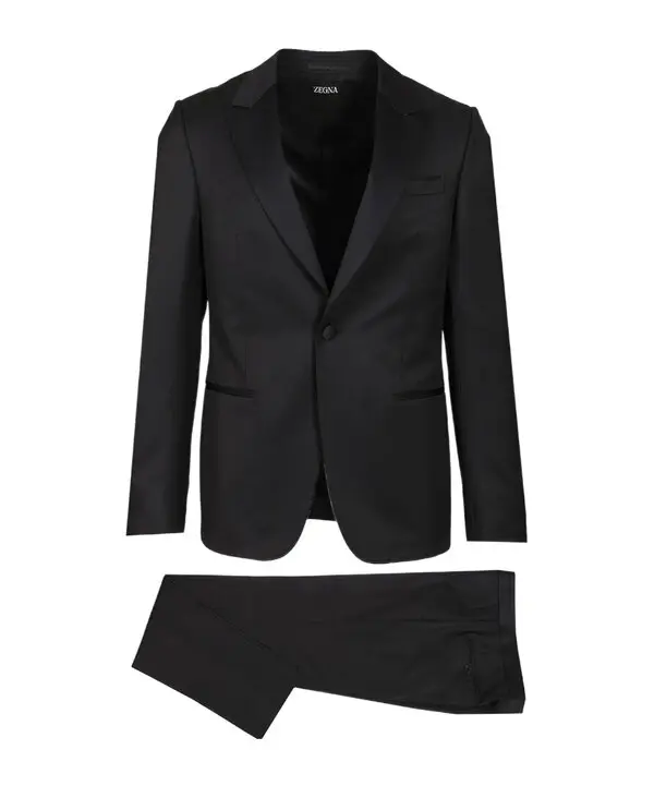 Zegna Long-sleeved Blazer And Trousers Set - Black