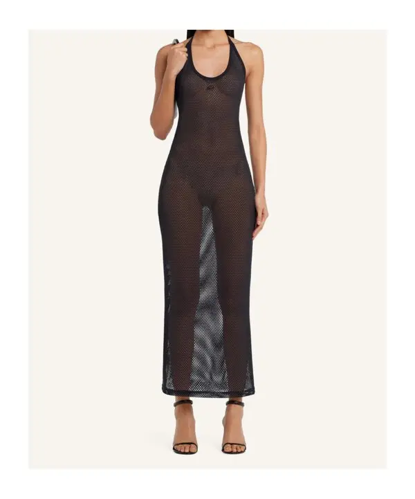 COURREGES Holistic Mesh Long Dress - Black