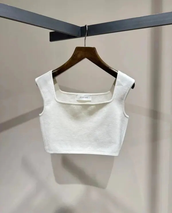 Sportmax Sleeveless Cotton Crop Top