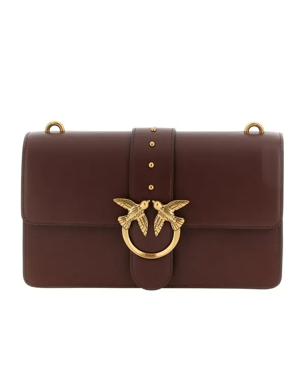 Pinko Love One Chain-linked Crossbody Bag - Bordeaux