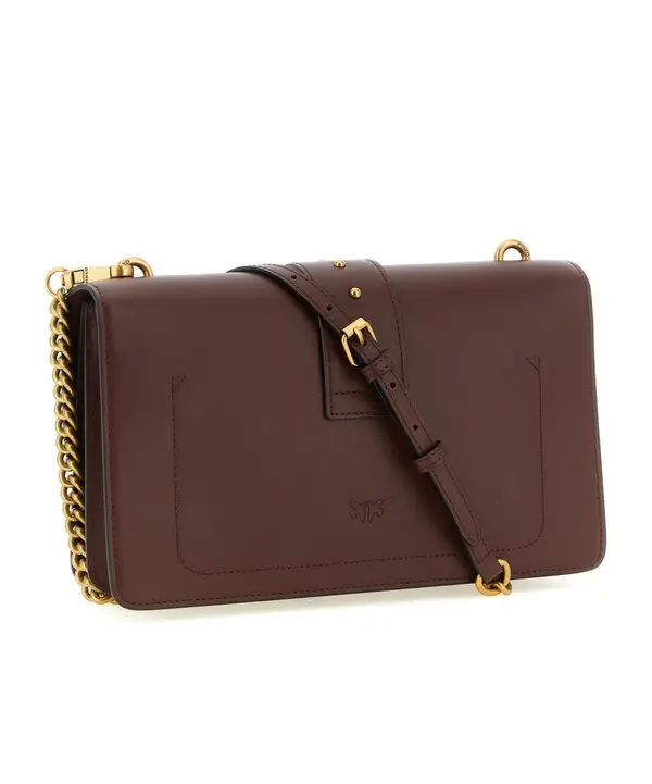 Pinko Love One Chain-linked Crossbody Bag - Bordeaux