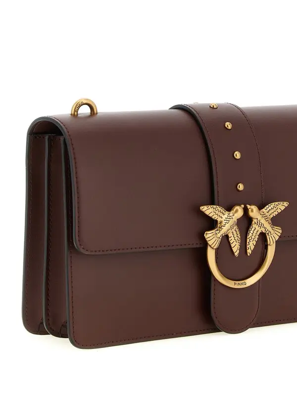 Pinko Love One Chain-linked Crossbody Bag - Bordeaux