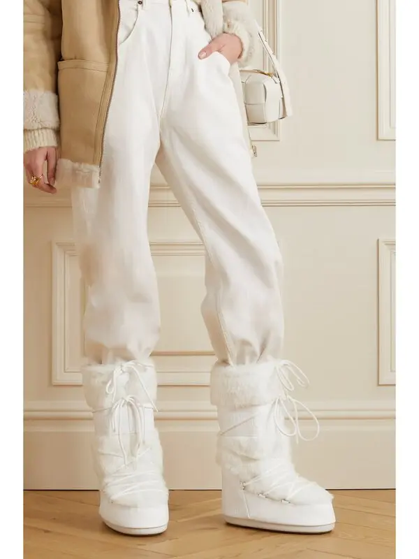 Moon Boot Moon Moon" Faux Fur And Leather Snow Boots - White