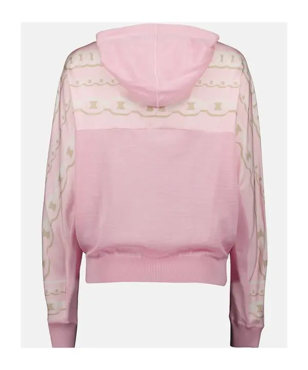Versace Chain-printed Knitted Drawstring Hoodie