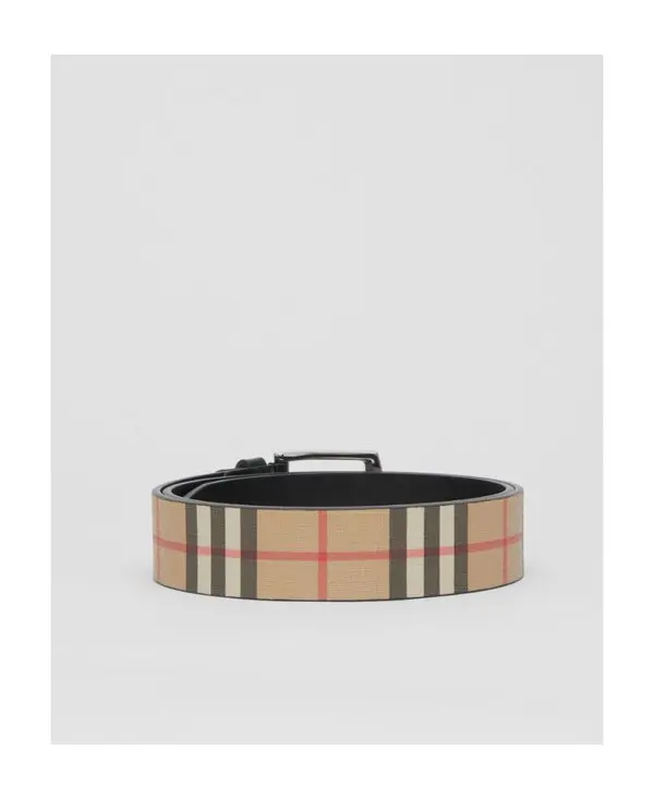 Burberry Vintage Check Print Leather Belt