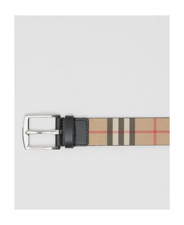 Burberry Vintage Check Print Leather Belt