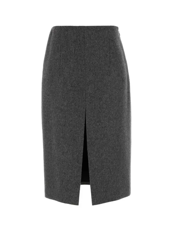 Prada Midi Skirt With Front Slit Detail