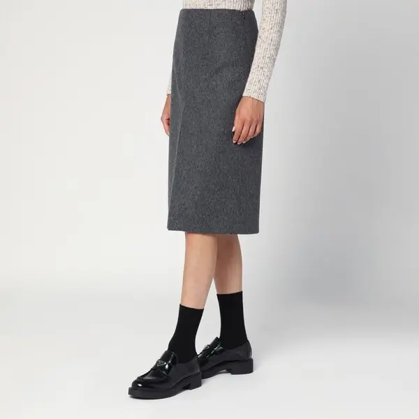 Prada Midi Skirt With Front Slit Detail