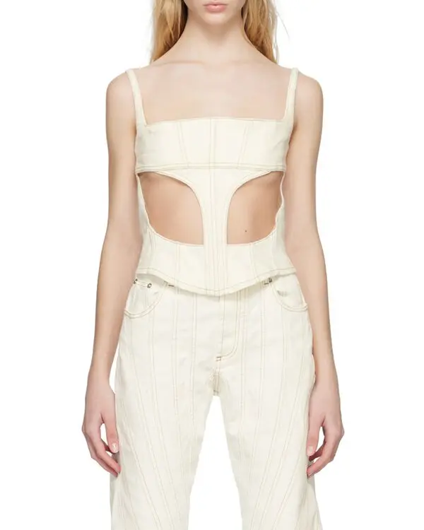MUGLER Front Hollowed-out Detail Vest