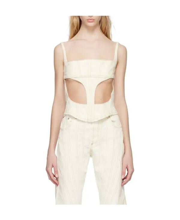 MUGLER Front Hollowed-out Detail Vest