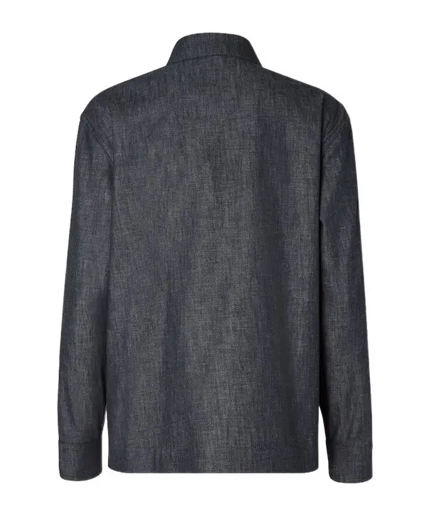 Fendi Asymmetrical Wrap Denim Shirt