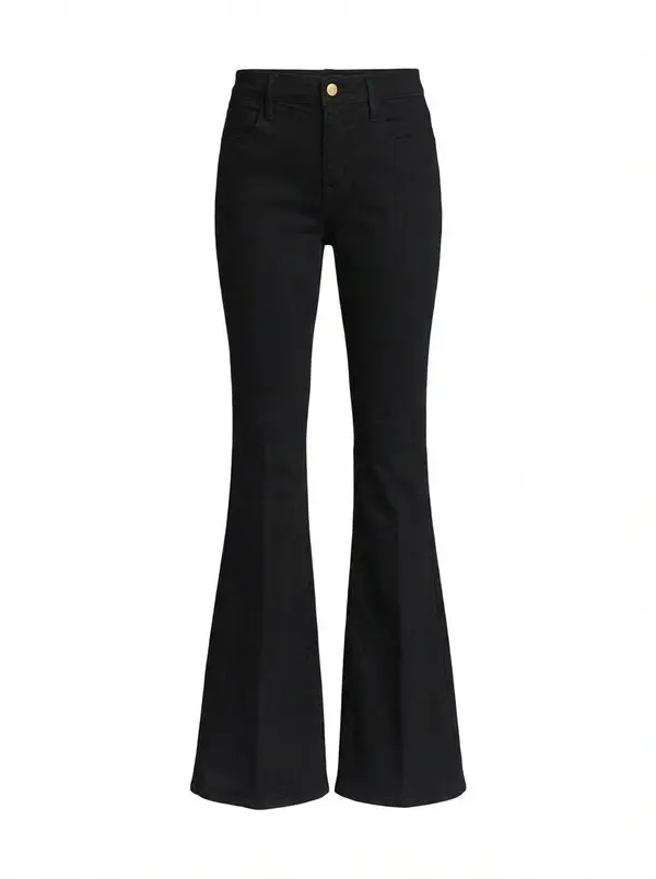 FRAME Le Pixie High Flare Jeans - Black