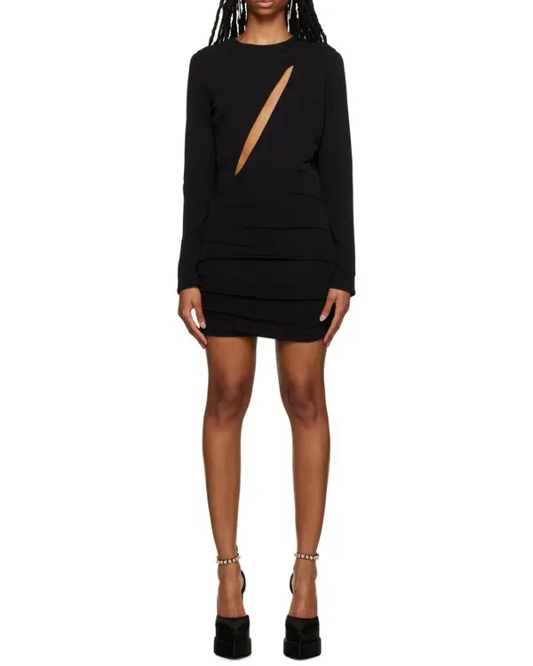 Versace Cut-out Long Sleeve Mini Dress - Black