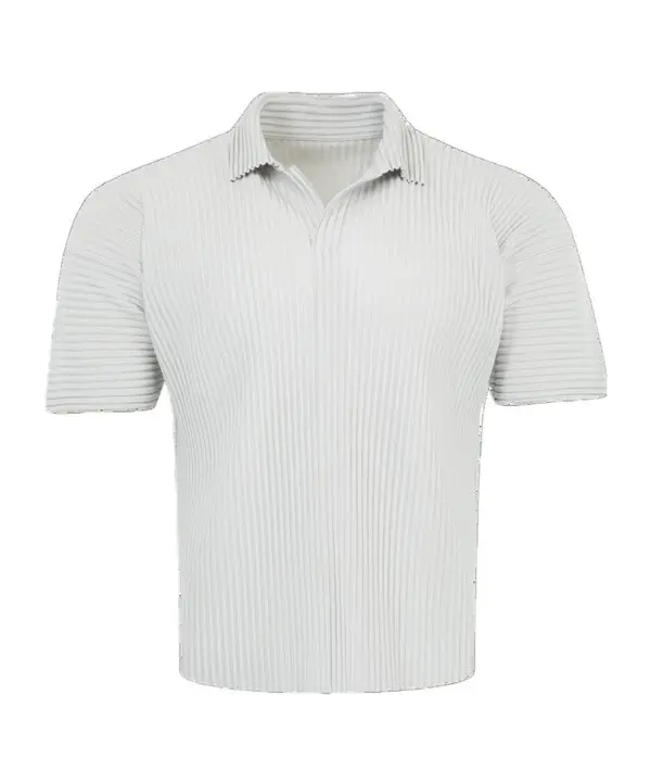 Issey Miyake Plissé-effect Polo Shirt - White