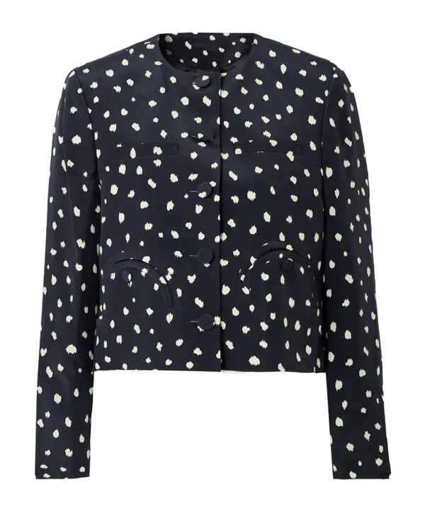 BLAZÉ MILANO Polka Dot Silk Jacket - Black