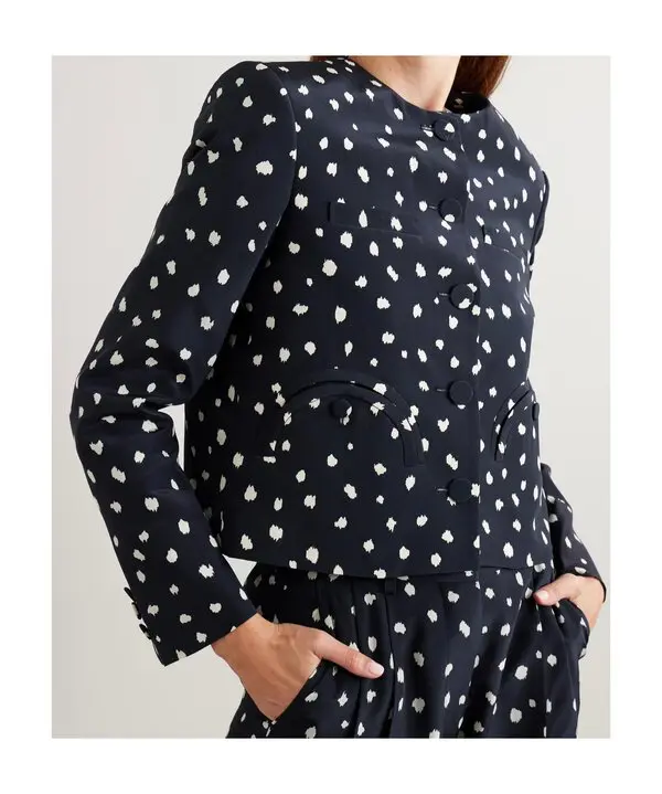 BLAZÉ MILANO Polka Dot Silk Jacket - Black